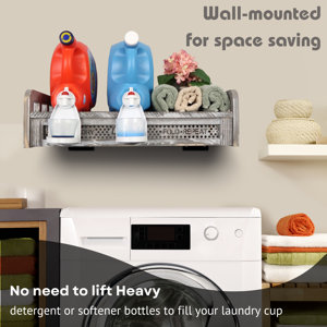 Bekitchen Extra Large Wall Mounted Wooden Laundry Detergent Shelf | Wayfair
