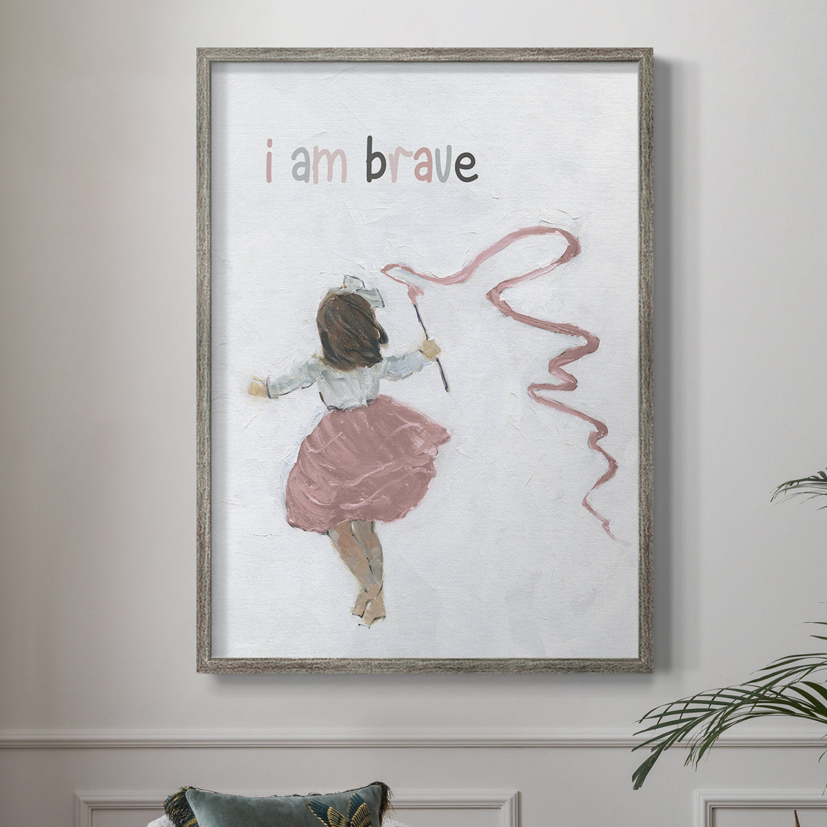 Red Barrel Studio® Girl Catching Wind Framed Print - Solid Wood | Wayfair