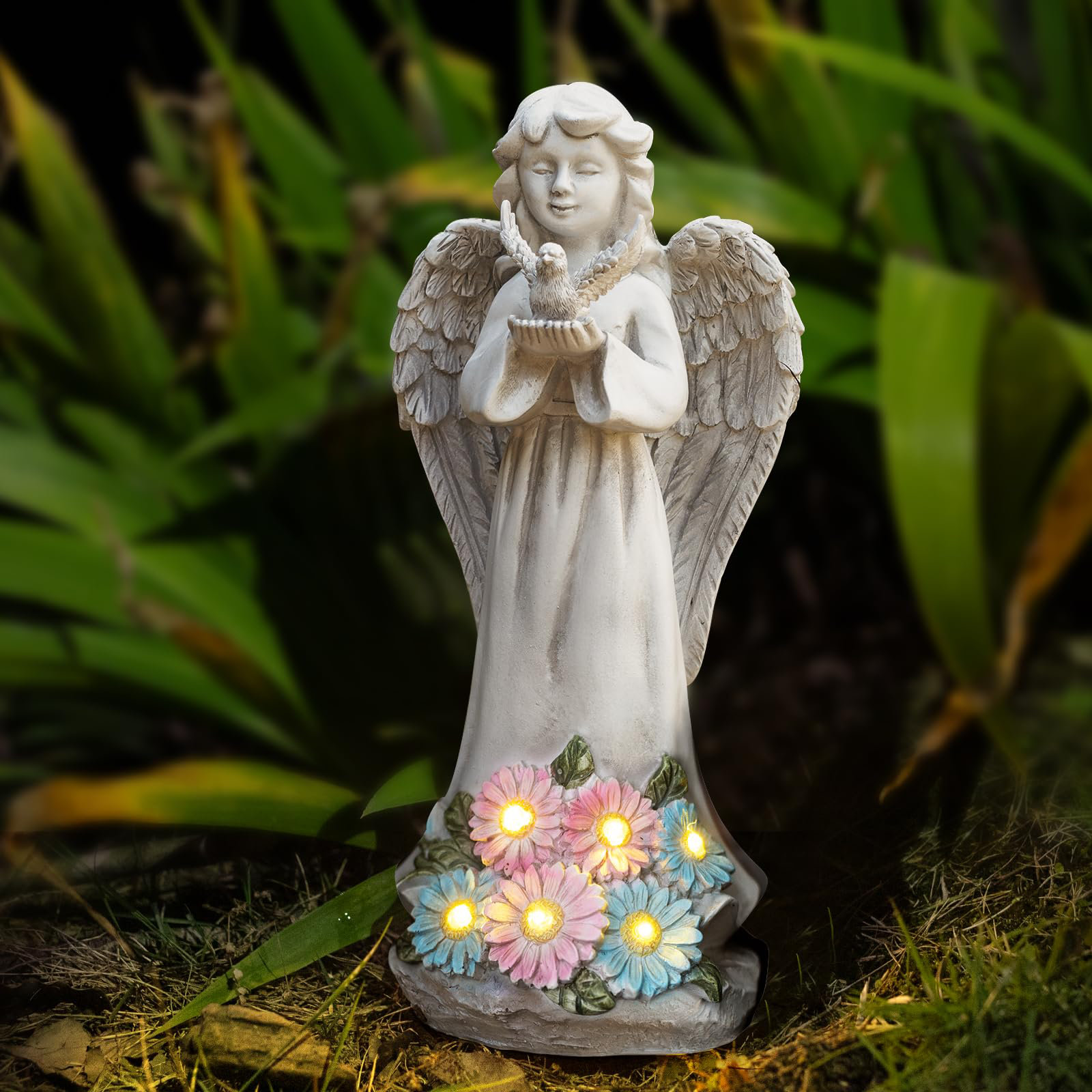The Holiday Aisle® Solar Garden Figurines with LED Lights | Wayfair