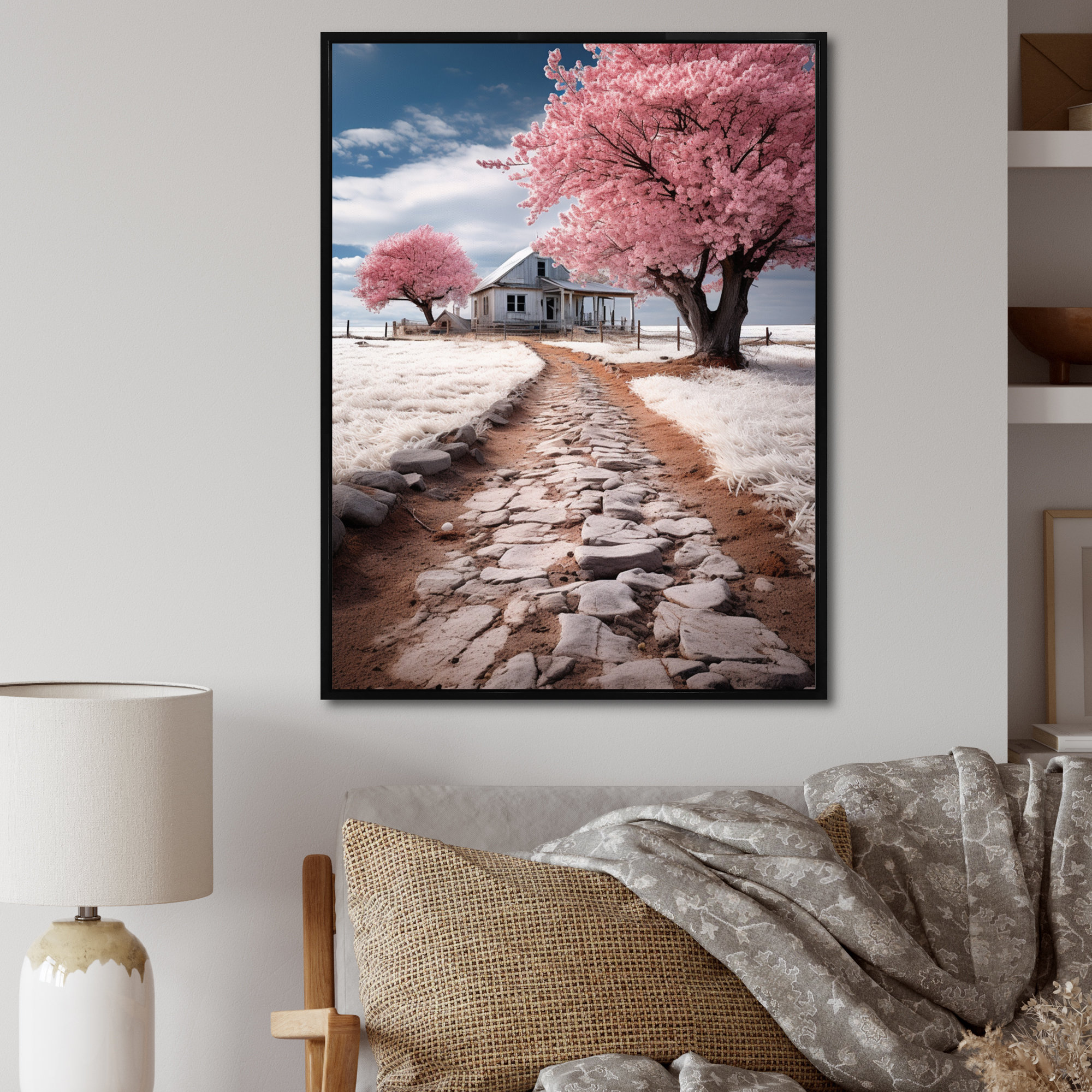 Red Barrel Studio Pink Farmhouse Homestead Harmony II - Landscape ...