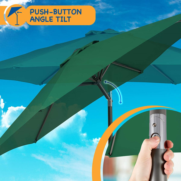 Draper 2.7M Parasol Garden Umbrella Sun Shading | Water Repellent ...