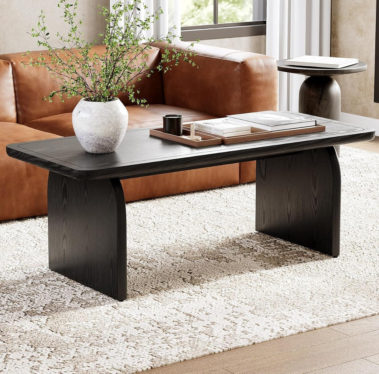 Hokku Designs 47 Inches Wooden Centre Tables with Rounded Corners ...