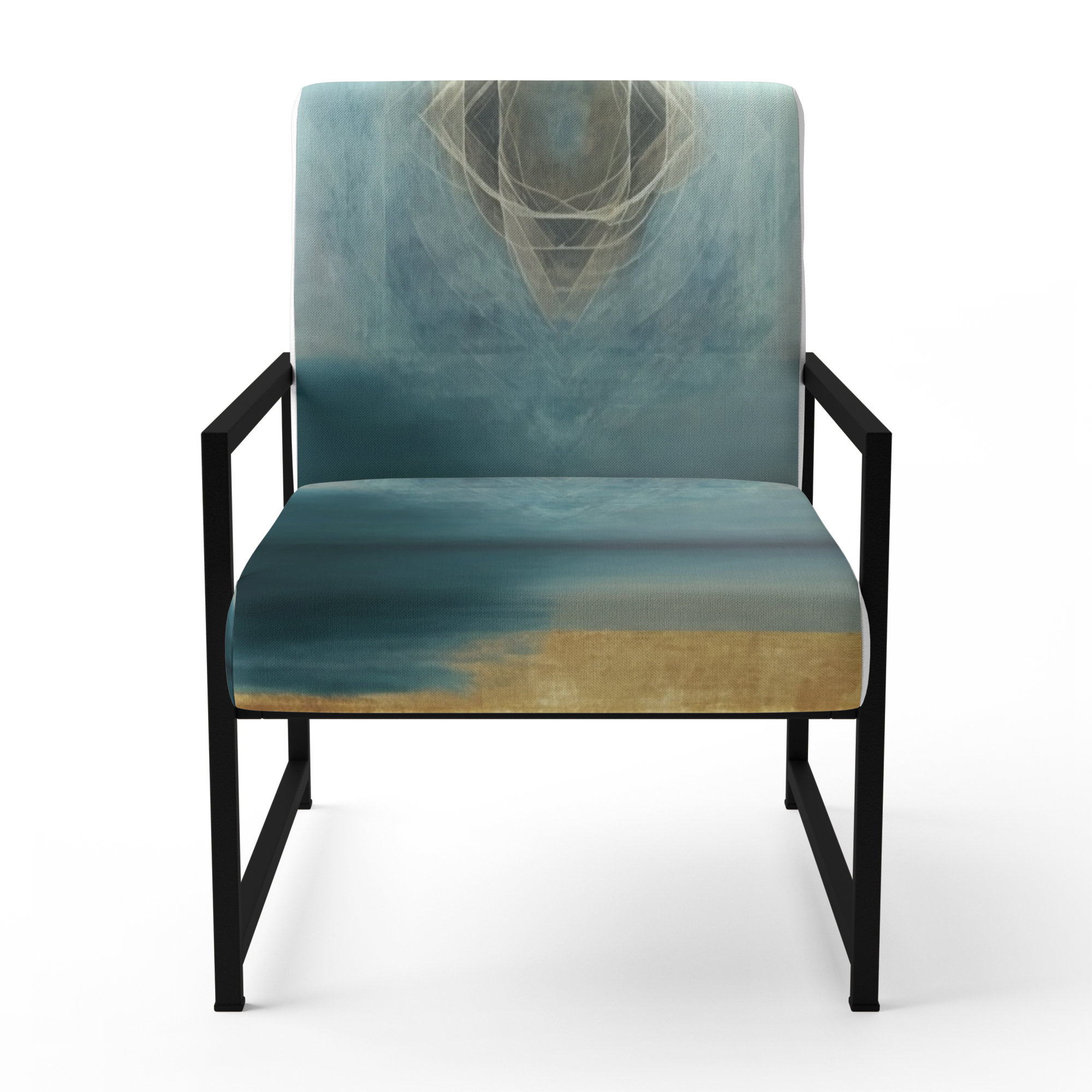 East Urban Home Brickner - Upholstered Abstract Geometric Accent Arm ...
