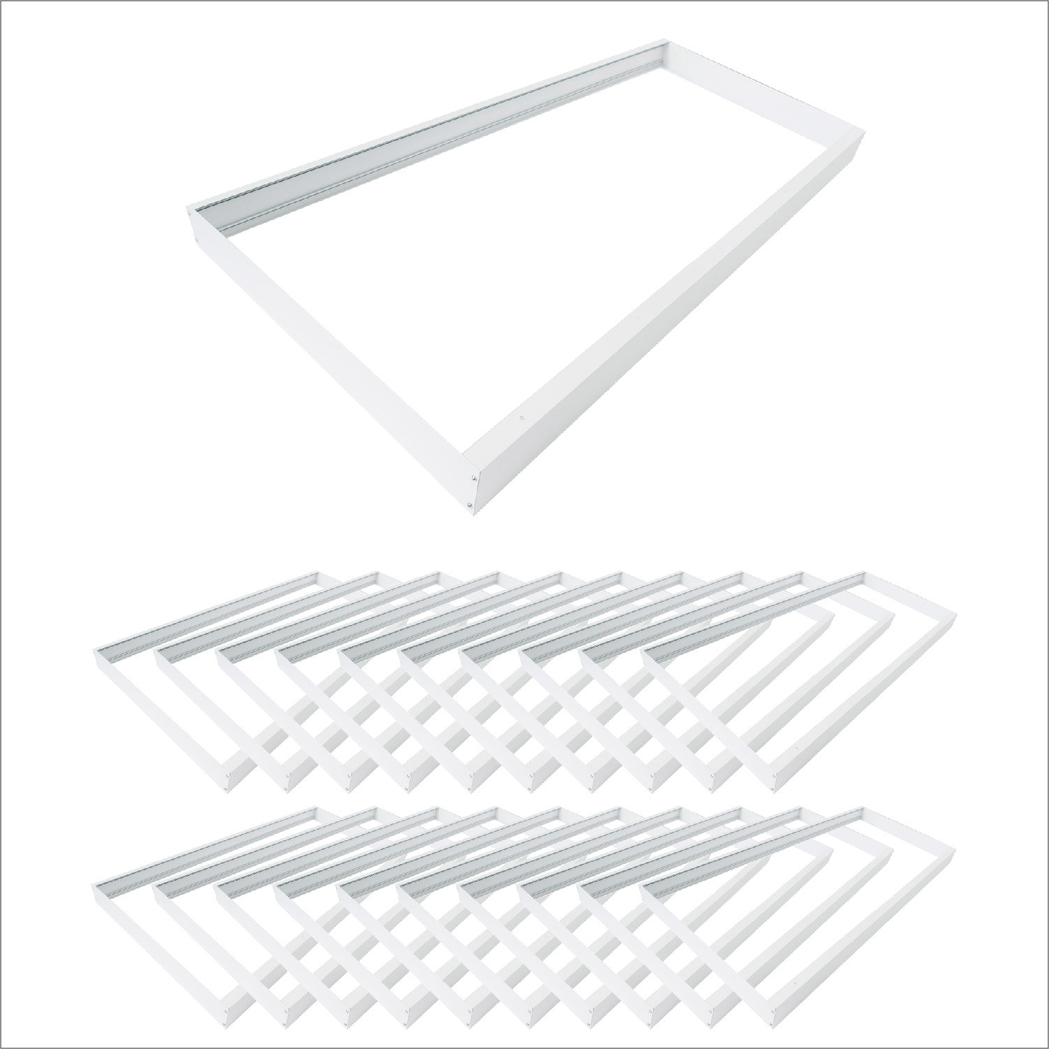MW LIGHTING 2' x 4' Panel Light Surface Mount Kits, 80mm thickness ...