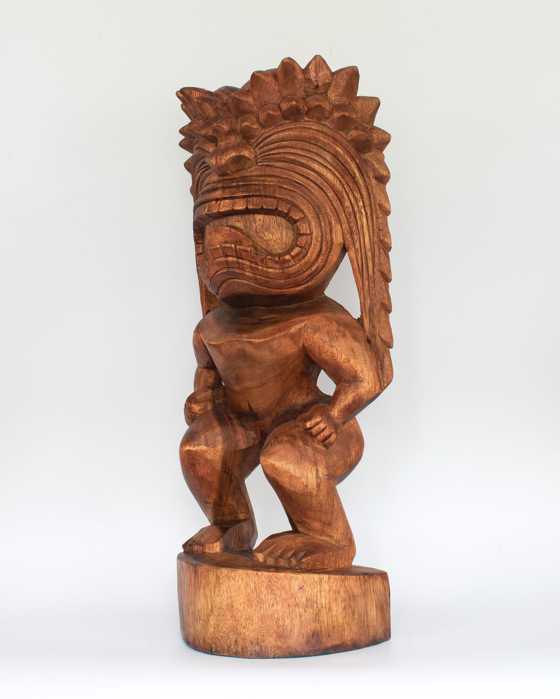 Bungalow Rose 24" Extra Large Wooden Hand Carved Primitive Tribal Spiky ...