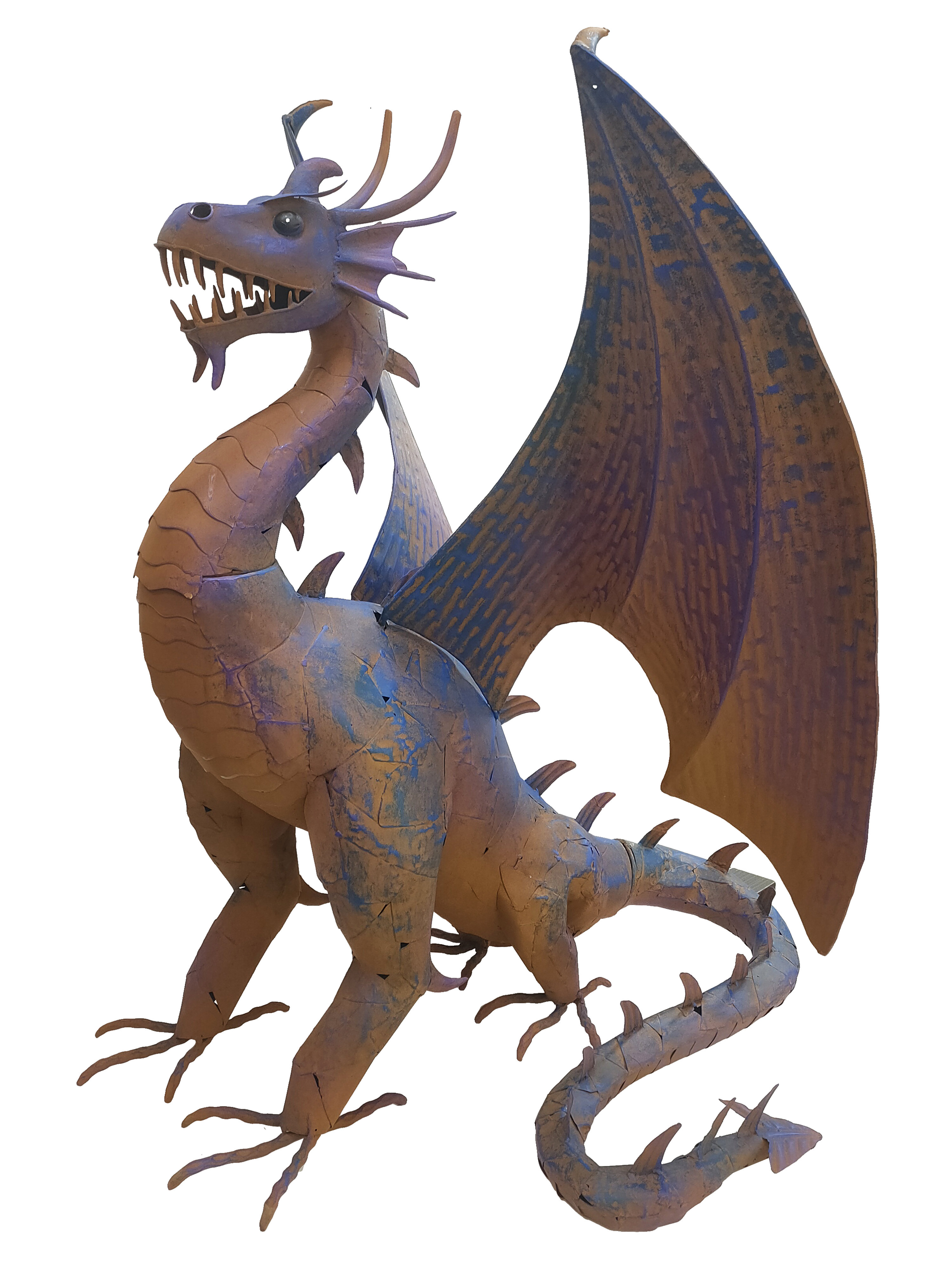 Continental Art Center Rustic Metal Dragon Garden Statue Outdoor Yard ...