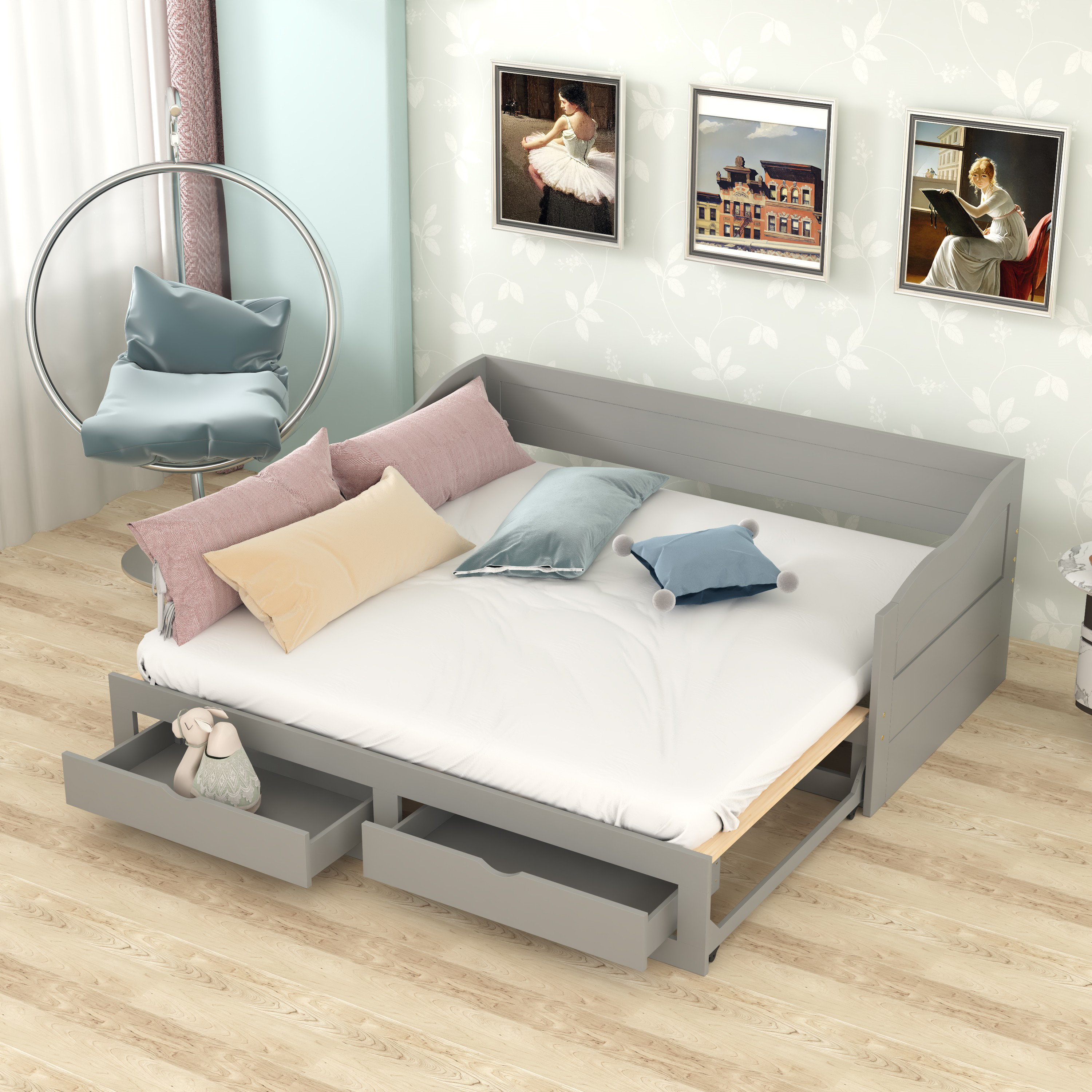 Winston Porter Ioachim Twin Solid Wood Daybed with Trundle | Wayfair