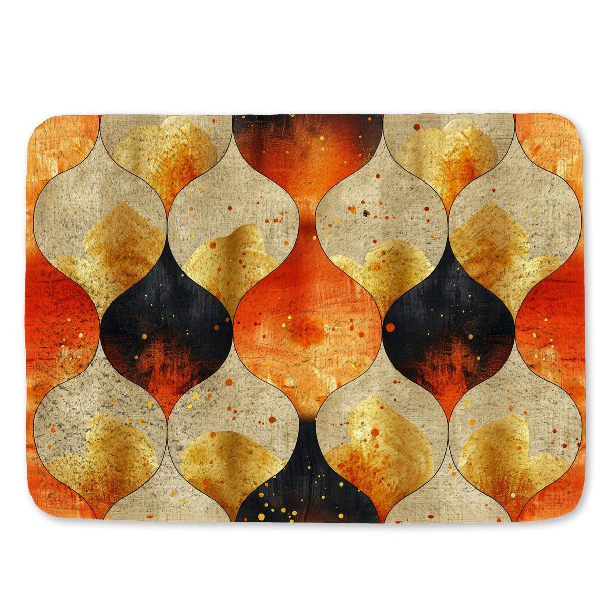 East Urban Home Wavy design Bath Mat Graphic Bathroom Decor Warm tones ...