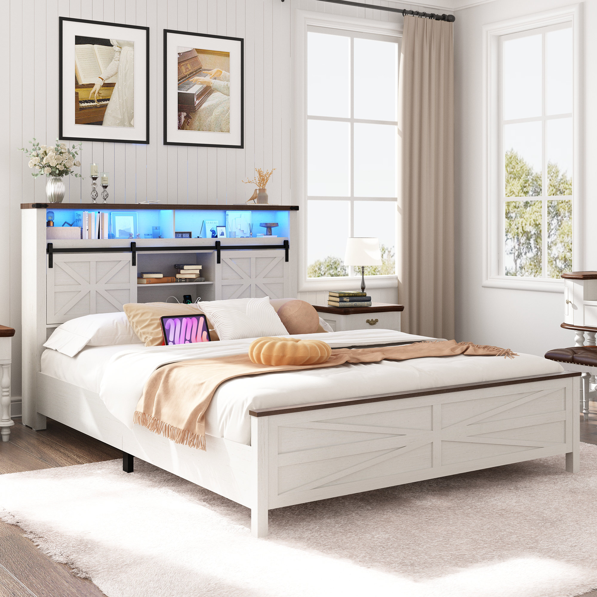 Wrought Studio™ Grand lit avec bibliothèque Joceleen et Commentaires ...