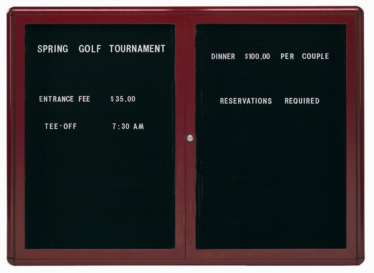 AARCO Radius Design Enclosed Directory Letter Board in Burgundy ...