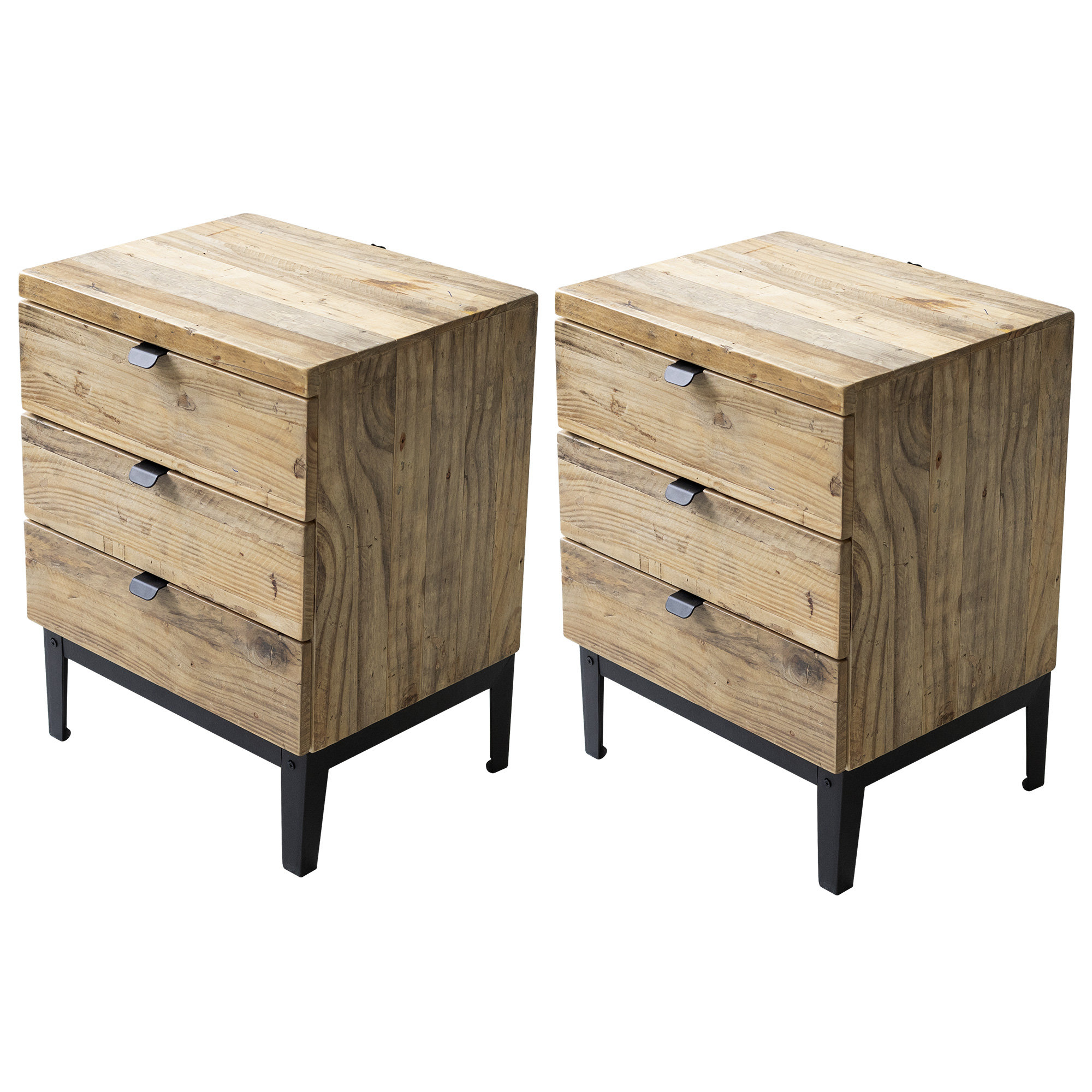 Millwood Pines Earnhardt Solid Wood Nightstand (Set of 2) | Wayfair