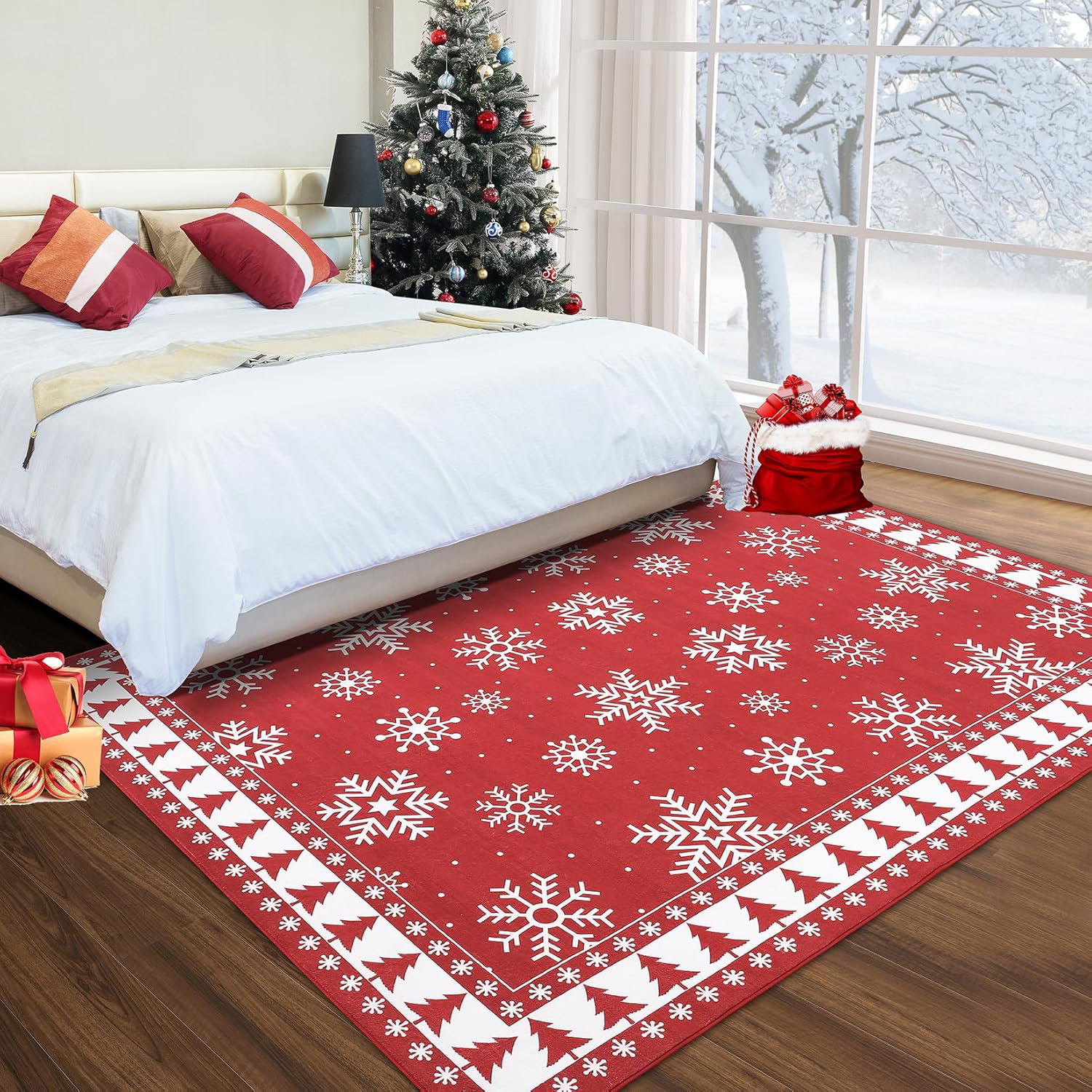 The Holiday Aisle® Christmas Area Rug For Living Room Rug Xmas ...