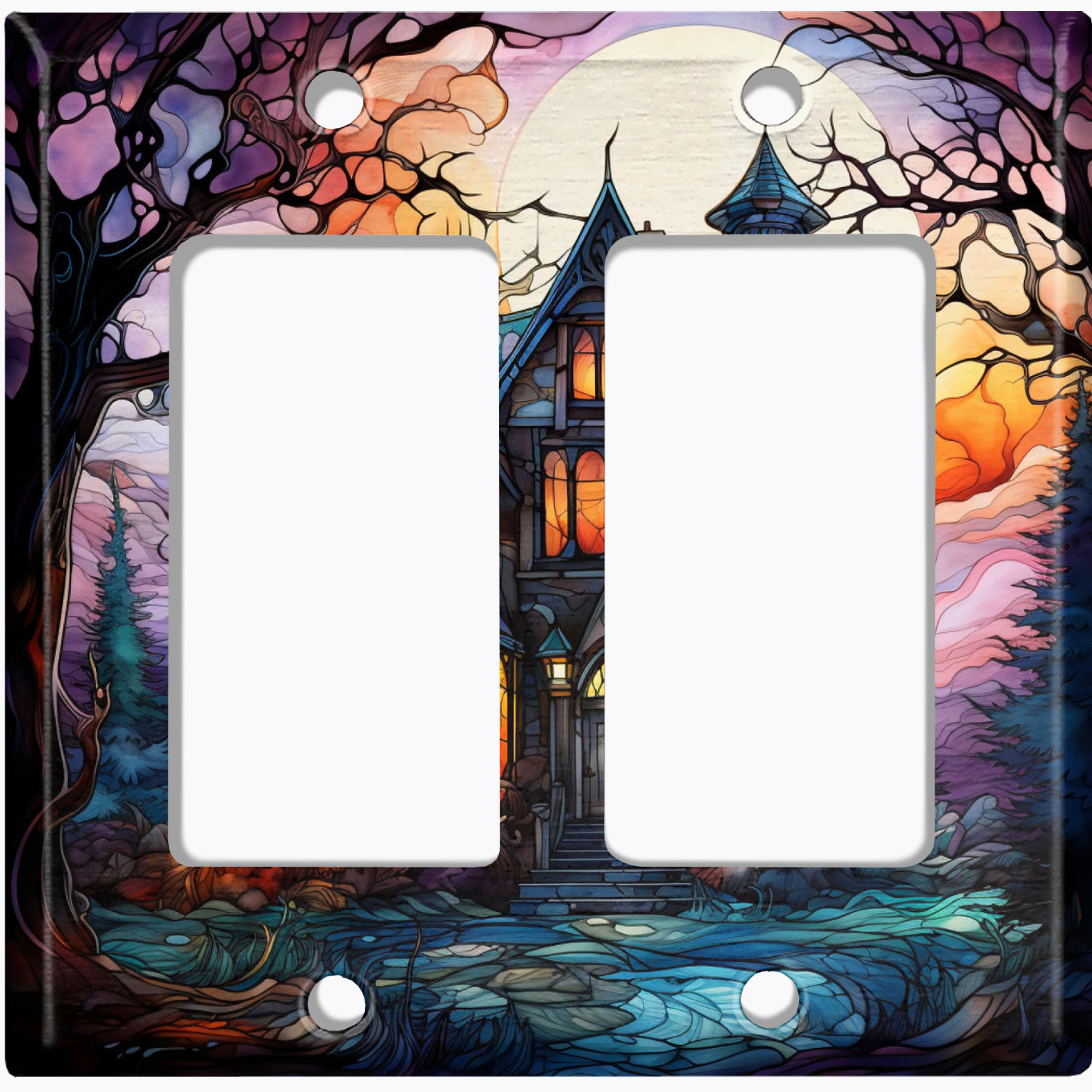 WorldAcc Halloween Spooky Sunset Manor Christmas Festive Tree Lights 2 ...