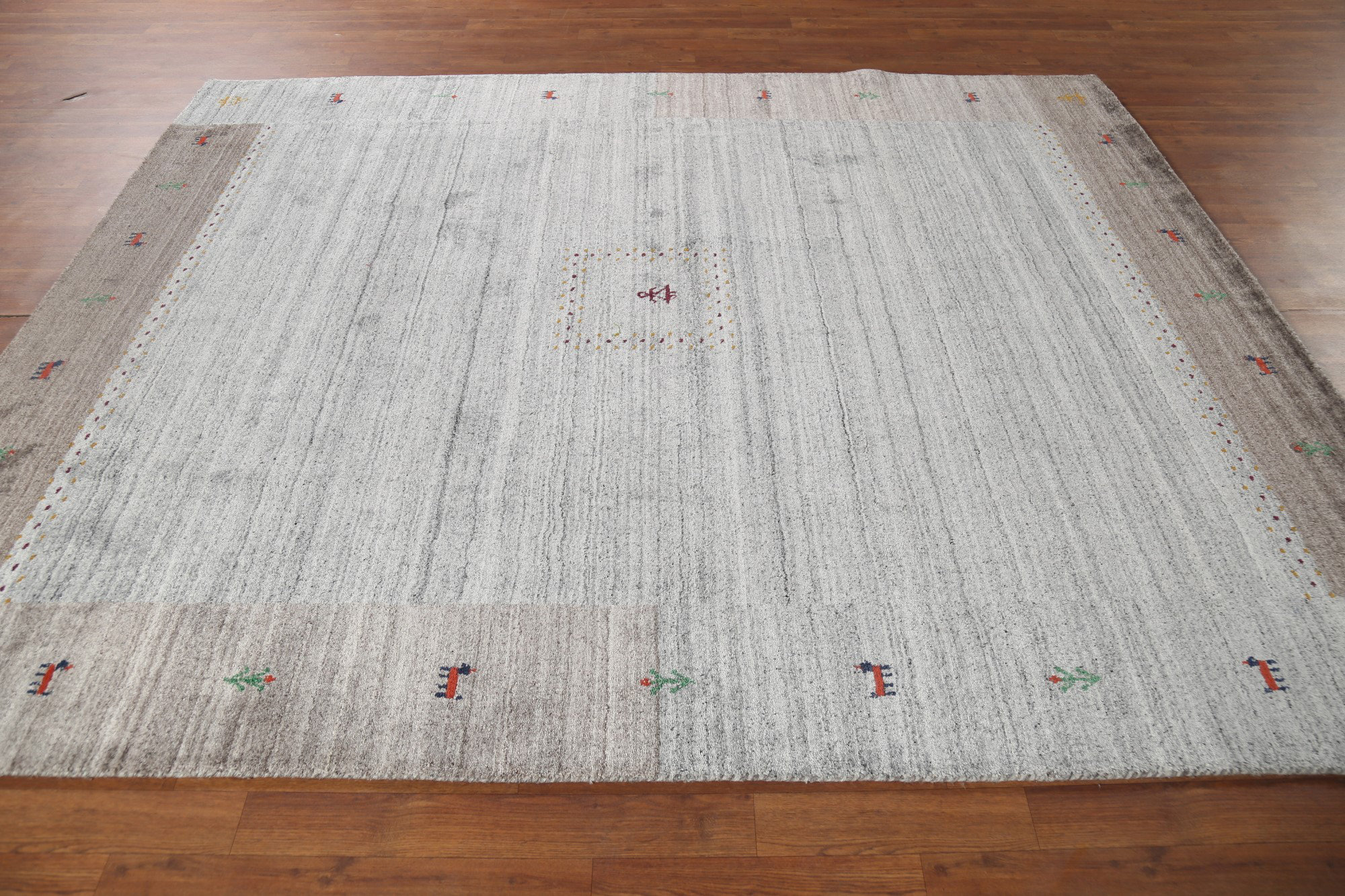 Isabelline Tribal Striped Gabbeh Indian Area Rug 7x8 | Wayfair