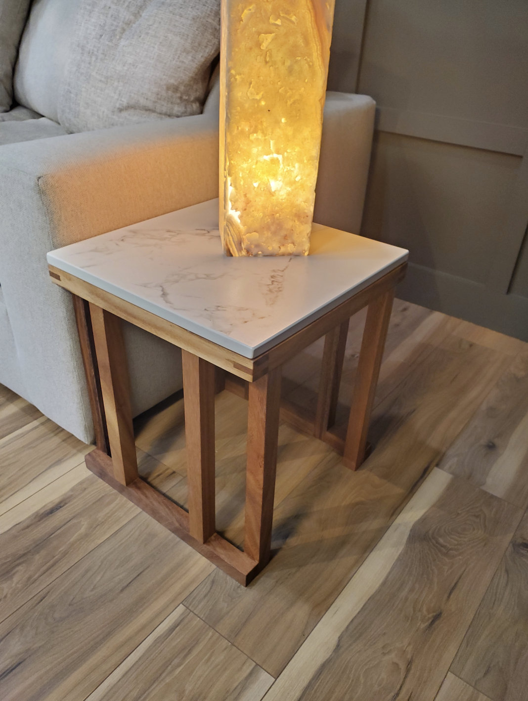 Unique MX Parota Wood End Table with Stone Top | Wayfair