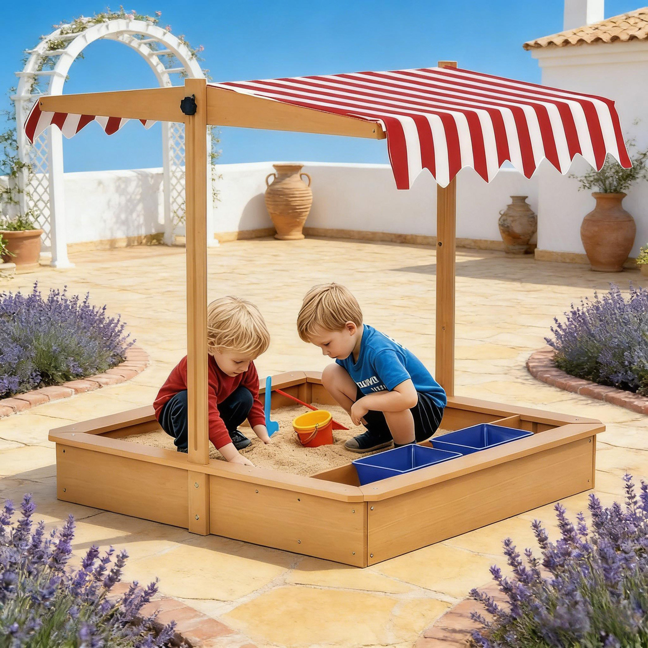 Jiafan Children Sand Play Station Outdoor,Kids Wooden Sandbox - Wayfair ...