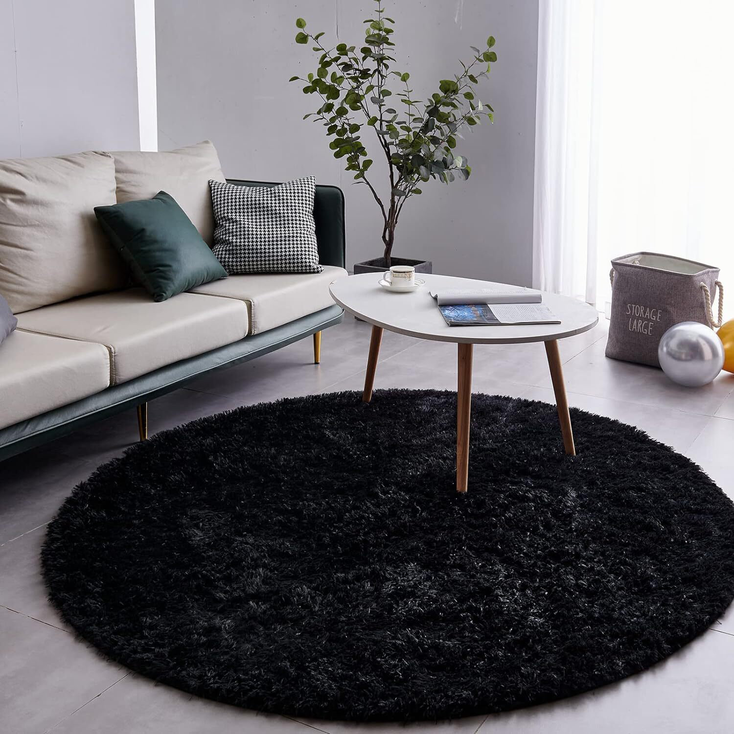 Mercer41 Black Round Rug - Wayfair Canada