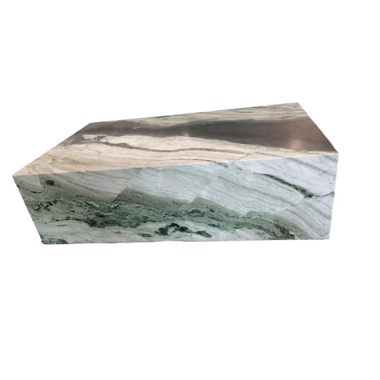 BETACH Genuine Marble Block Coffee Table - Forest Green Marble | Wayfair