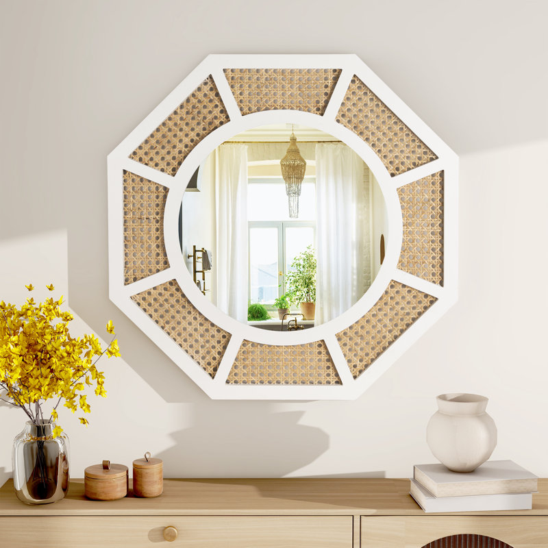 Bay Isle Home™ Brandy Rattan Wall Mirror Boho Mirror & Reviews | Wayfair