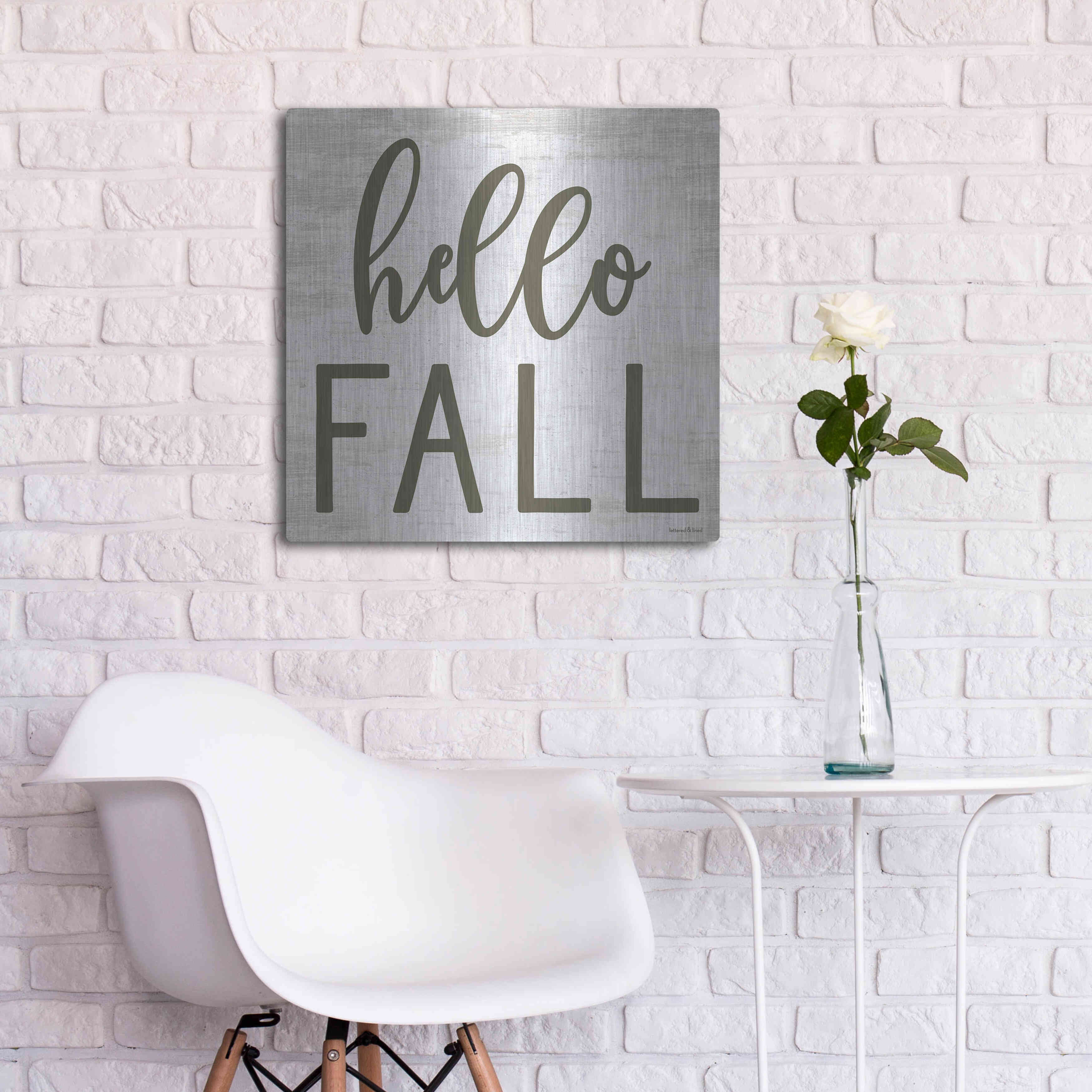 Trinx 'Hello Fall' by Lettered & Lined, Metal Wall Art | Wayfair