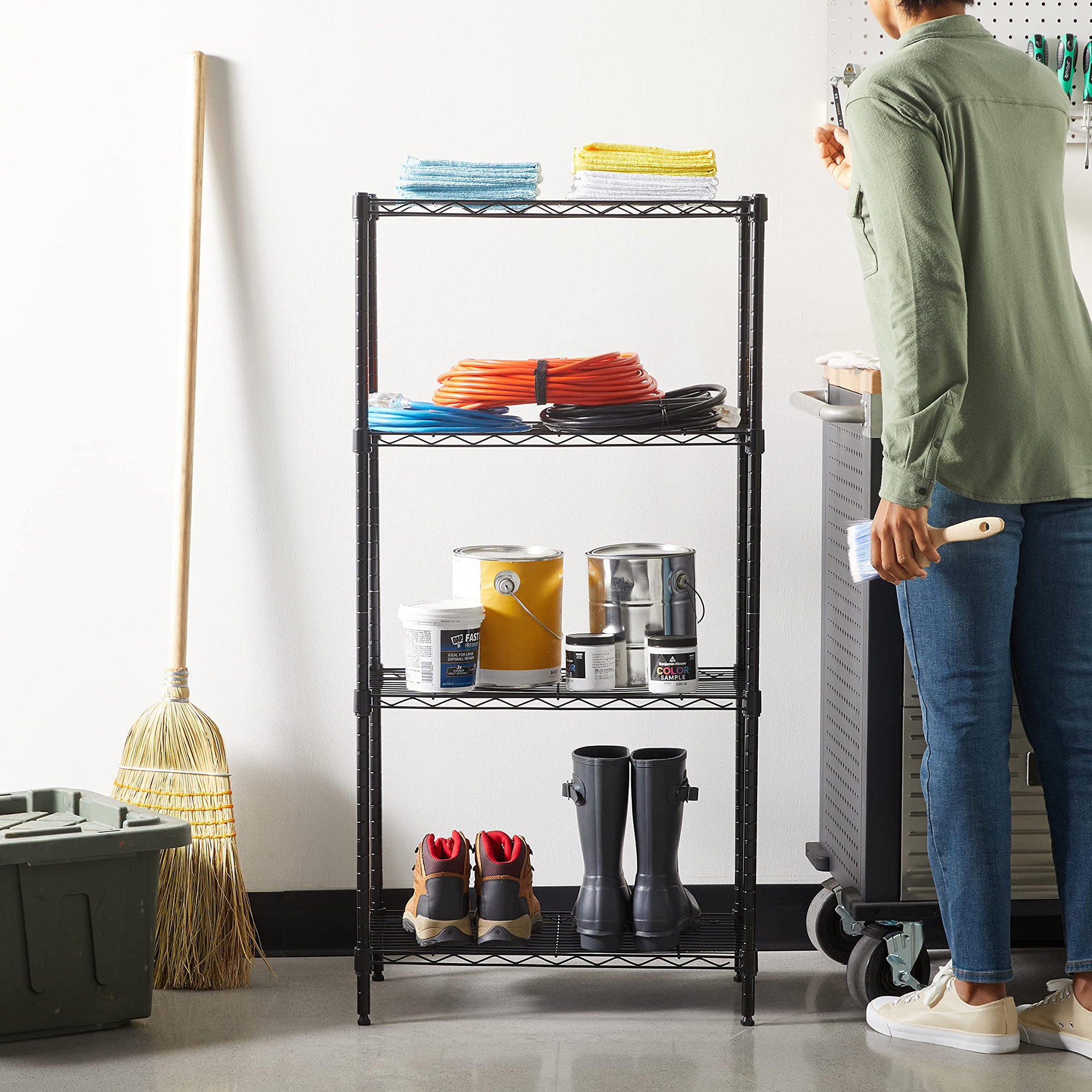 Rebrilliant 4-Shelf Adjustable Heavy Duty Storage Shelving Unit ...