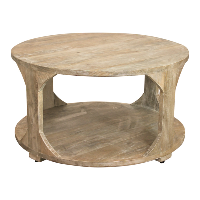 Loon Peak® Jenna Round Cocktail Table With Shelves & Reviews | Wayfair