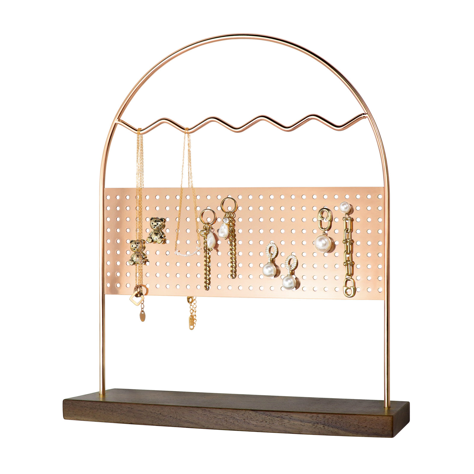 Ebern Designs Rose Gold Earring Holder And Jewellery Rack Display Stand ...