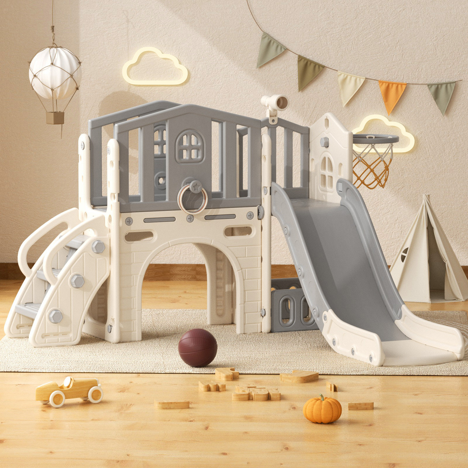 GLAF 8 In 1 Toddler Slide, Kids Climber Slide Outdoor Indoor Playset ...