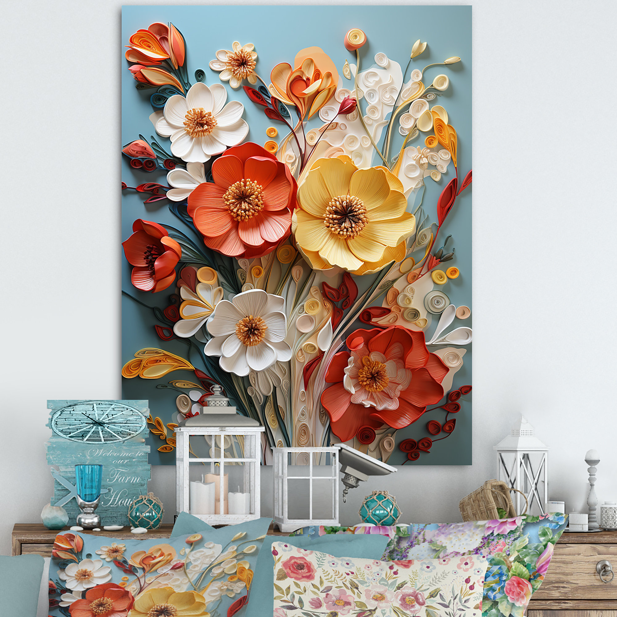 Design Art Muted Hue Buttercups Merge III - Buttercups Canvas Prints ...