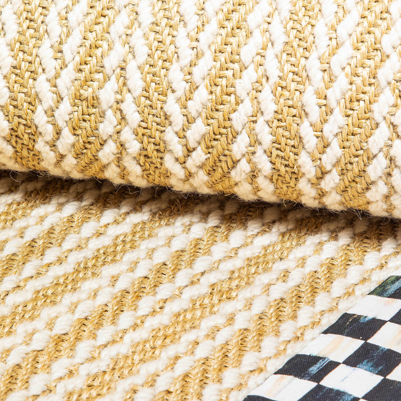 MacKenzie-Childs Courtly Check® Sisal Wool Herringbone Rug | Wayfair