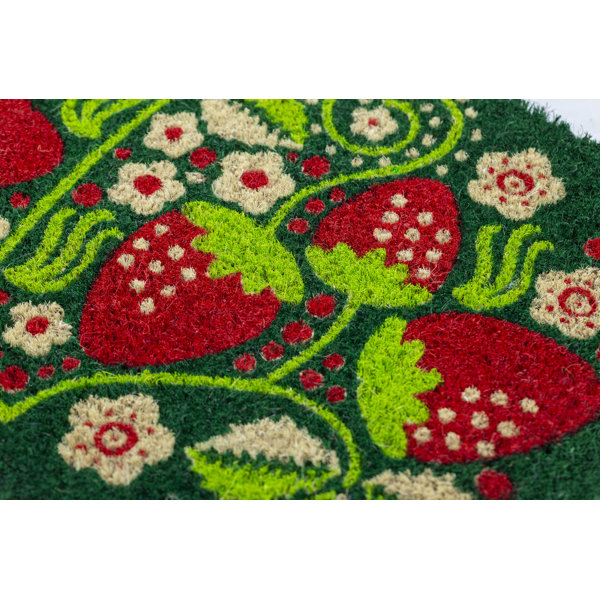 Rosalind Wheeler Dulce Strawberry Vines Handwoven Coconut Fiber Doormat ...