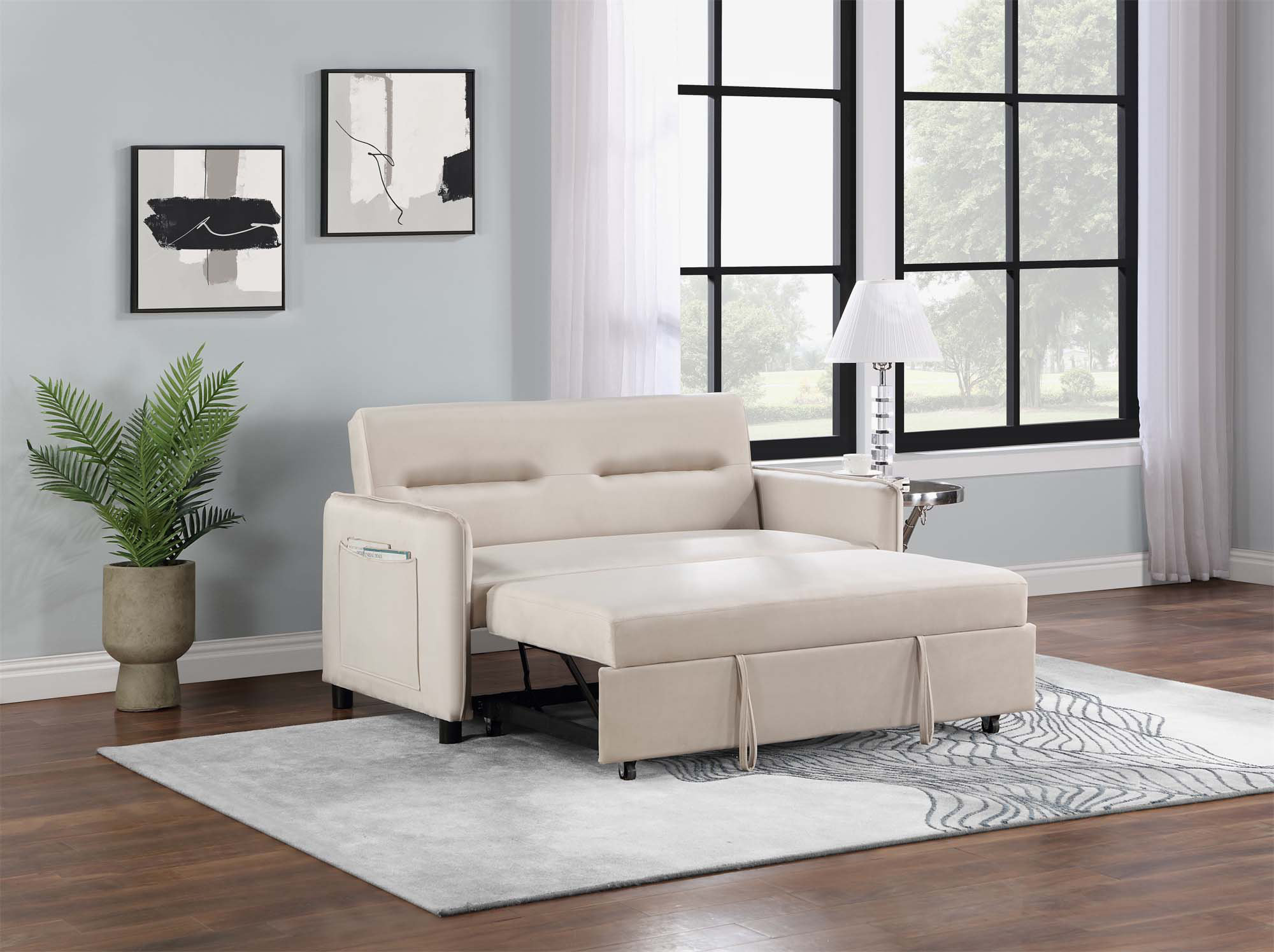 Latitude Run® Jonael 57.1'' Upholstered Sleeper Sofa - Wayfair Canada