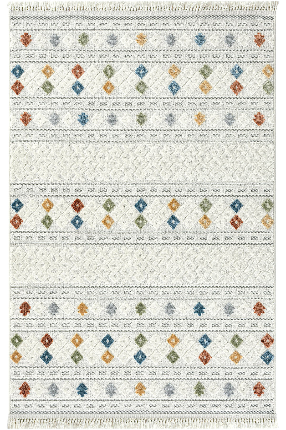 Foundry Select Dream Multi Cream Soft and Shiny Touch Cut Pile Rug ...