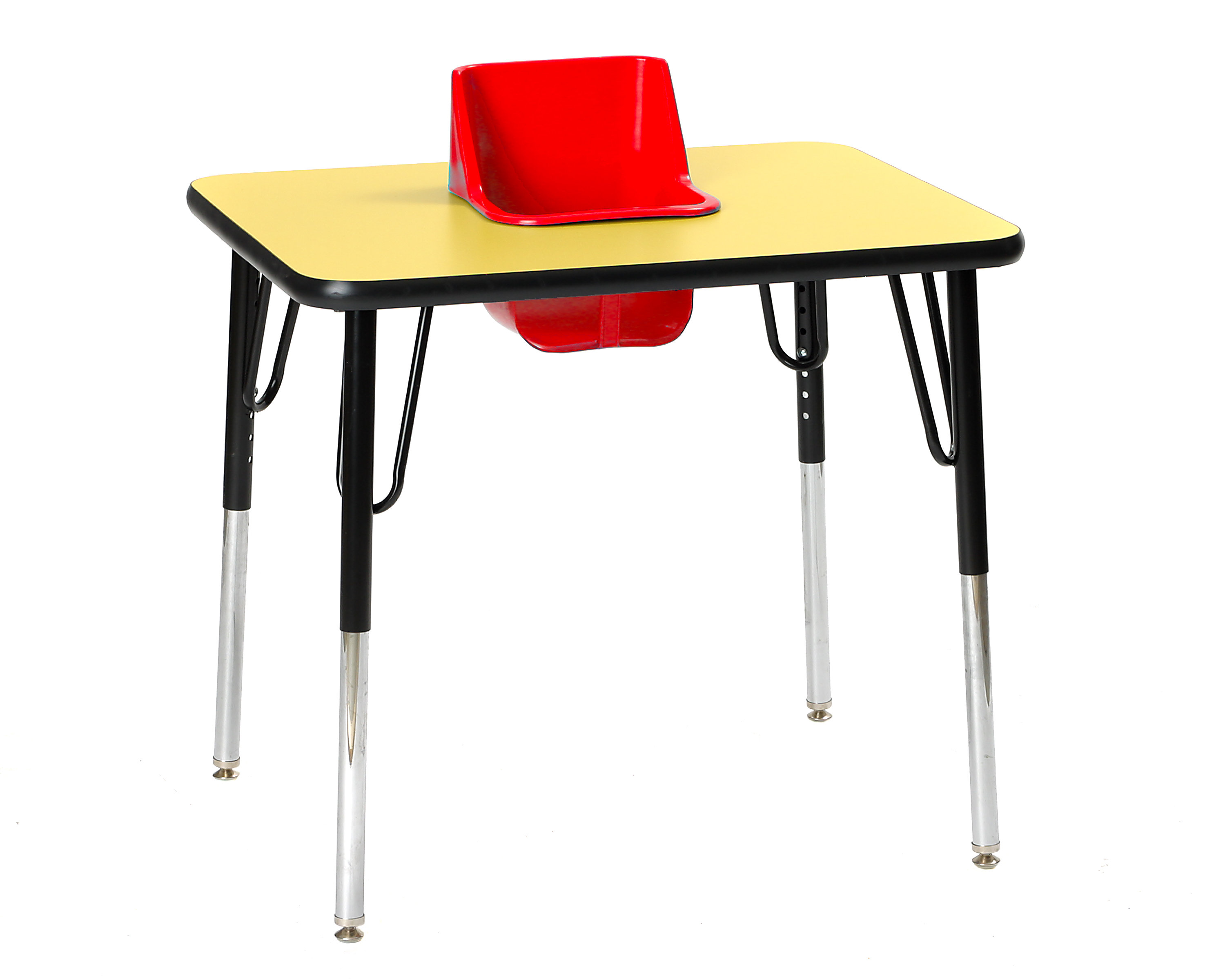 Toddler Tables Kid's 1 Seat Adjustable Height Activity/Feeding Table ...