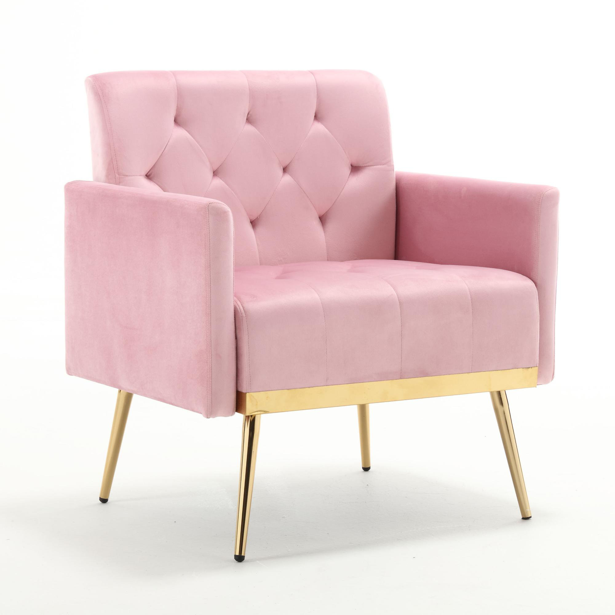 keylanta Velet Tufted Armchair With Gold Metal Legs | Wayfair