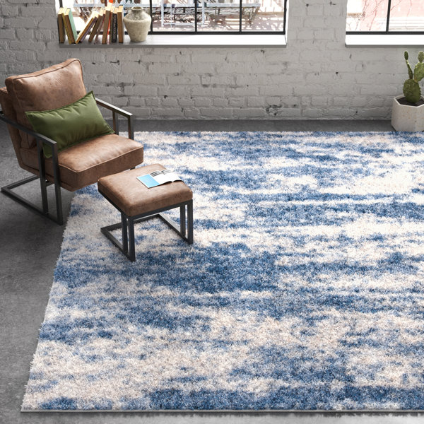 Steelside™ Mercurio Abstract Beige/Blue Area Rug & Reviews | Wayfair