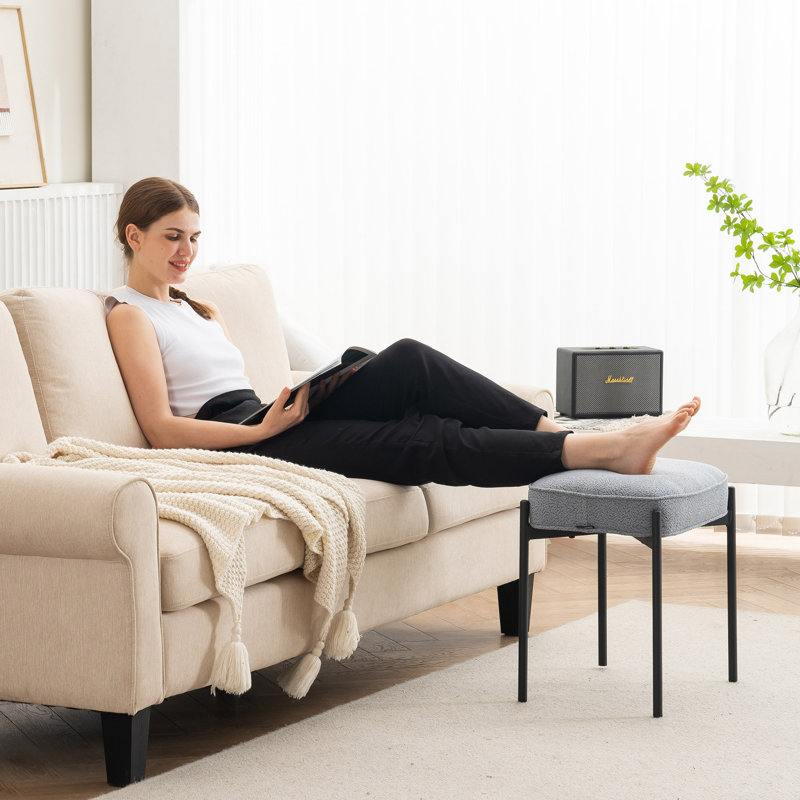 Ebern Designs Romere Vanity Stool Fabric Upholstered Accent Stool ...