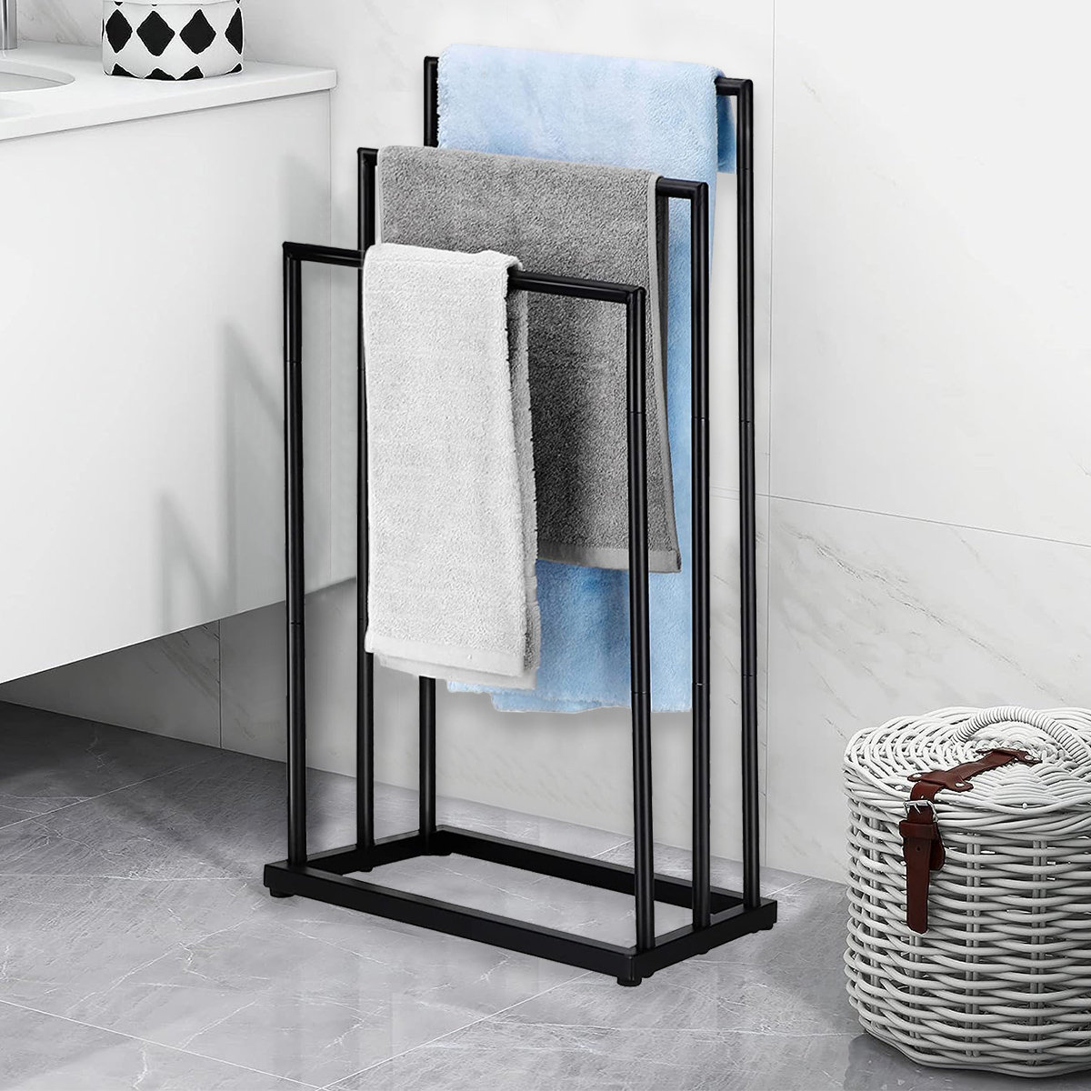 gearonic Free Standing Towel Racks For Bathroom, 3 Tier Stainless Steel ...