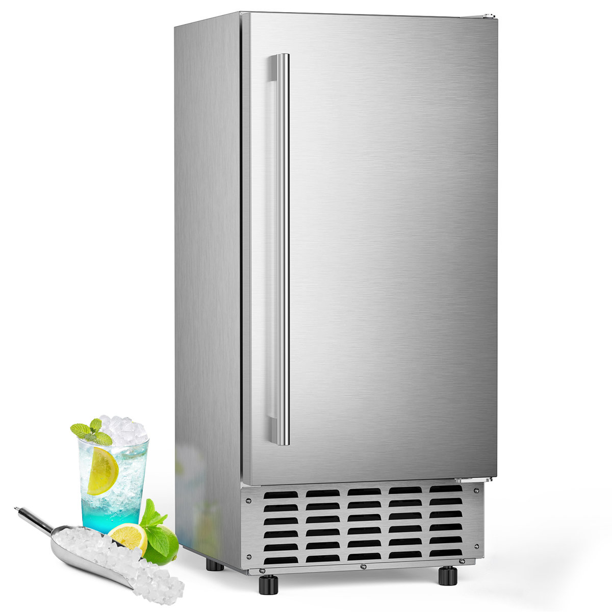 R.W.Flame Stainless Steel Commercial Ice Maker 60lbs/day Chewable Ice ...