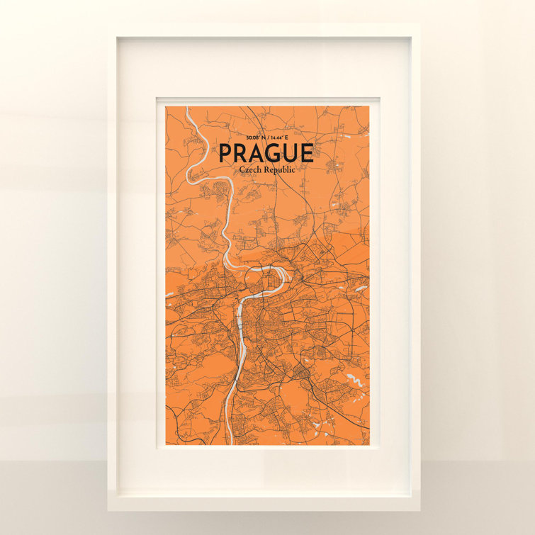 17 Stories Prague Czech Republic City Map On Paper Print - Wayfair Canada