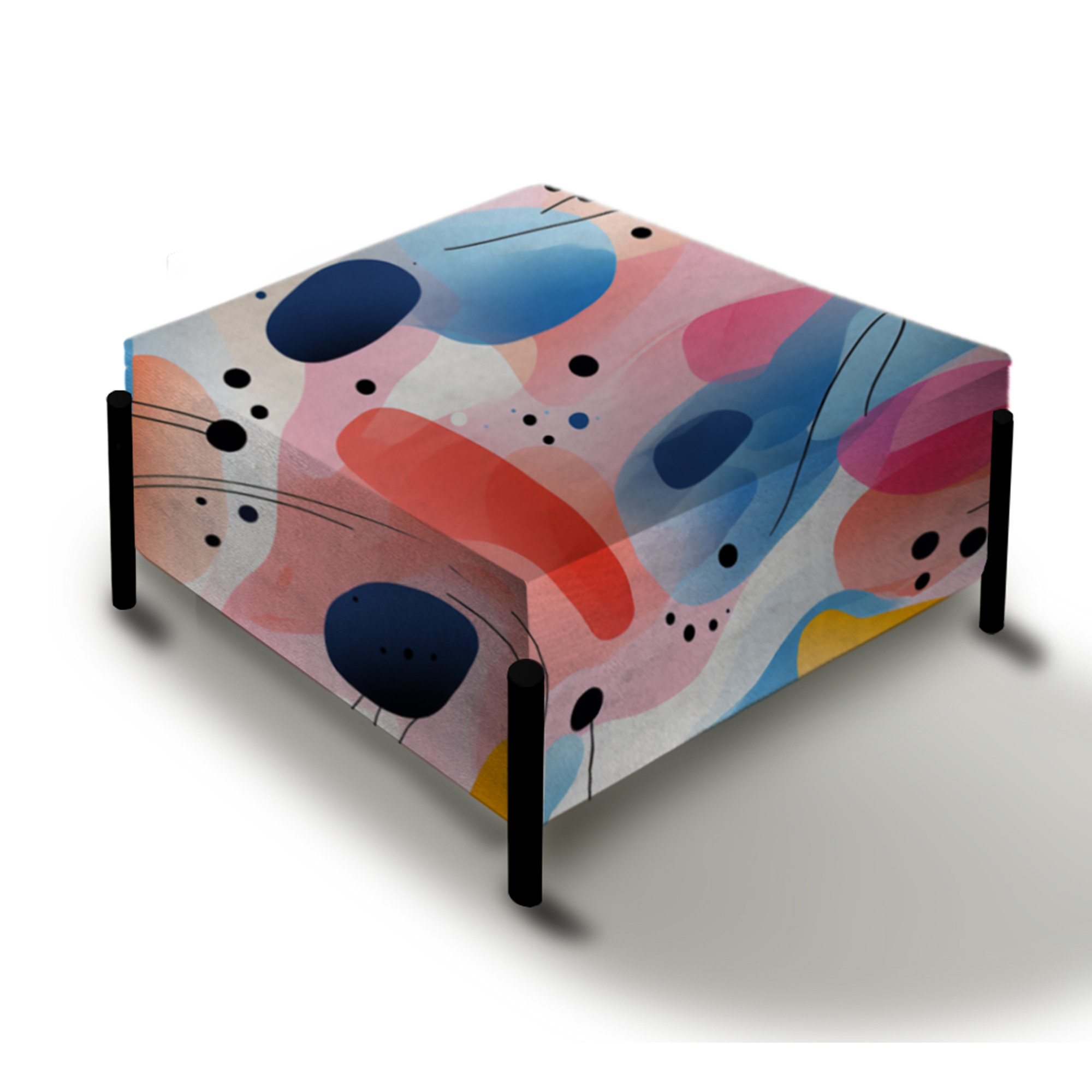 Design Art Blue And Pink Midcentury Geometric Collage - Geometric Large ...