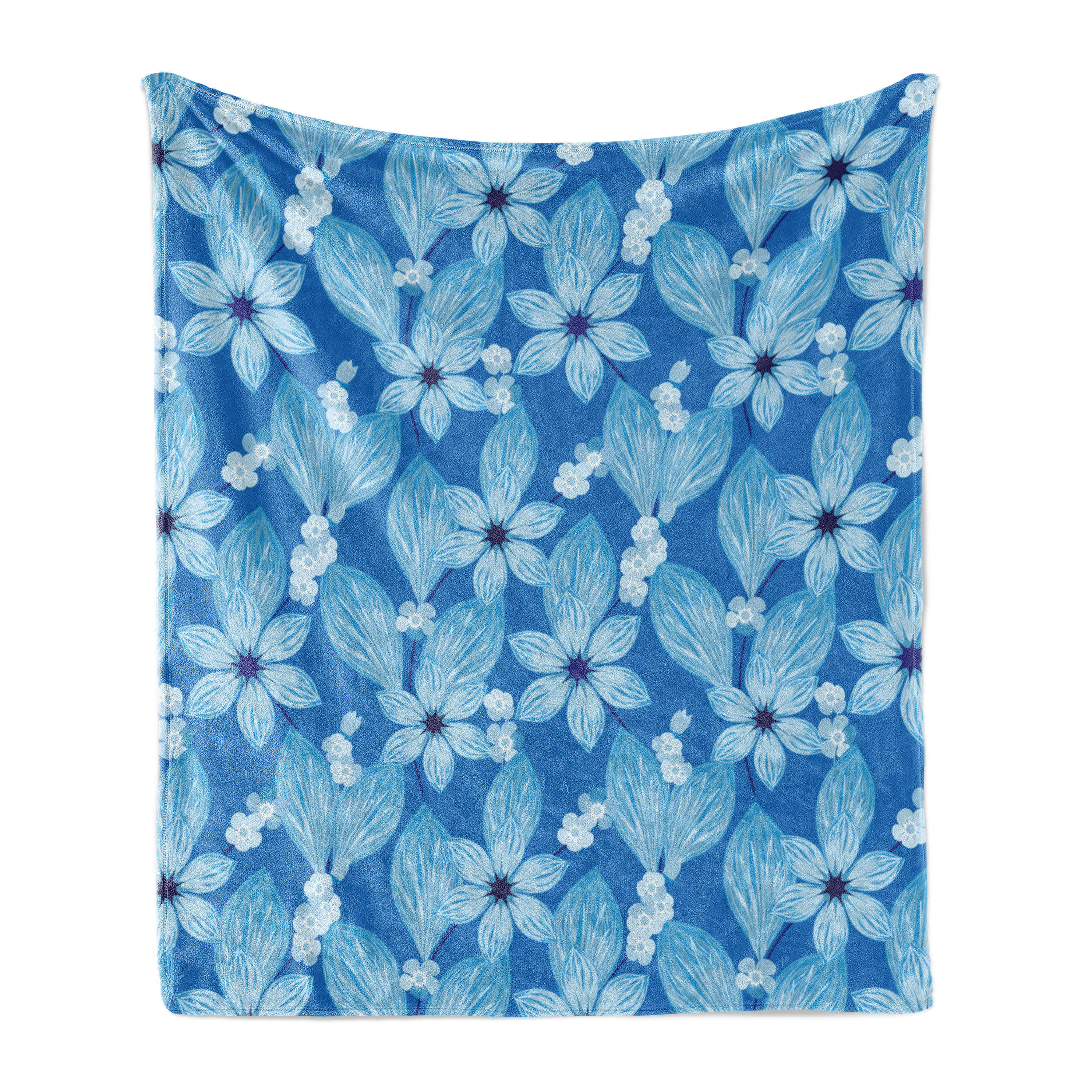 Ambesonne Floral Fleece Throw Blanket Top View Flower Petals Scene ...