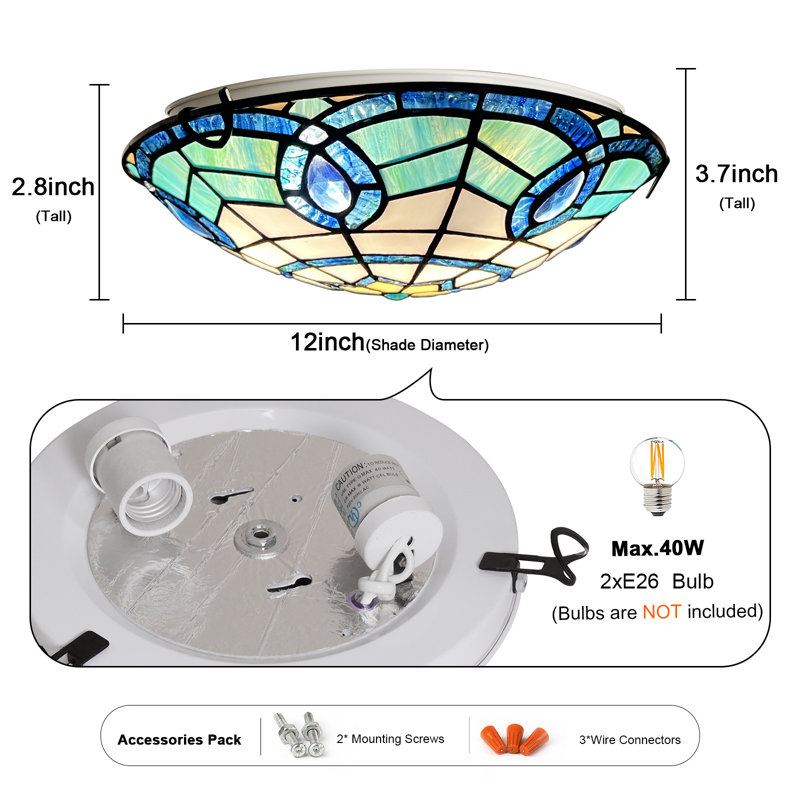 Fleur De Lis Living Seychella Tiffany flush mount ceiling light | Wayfair