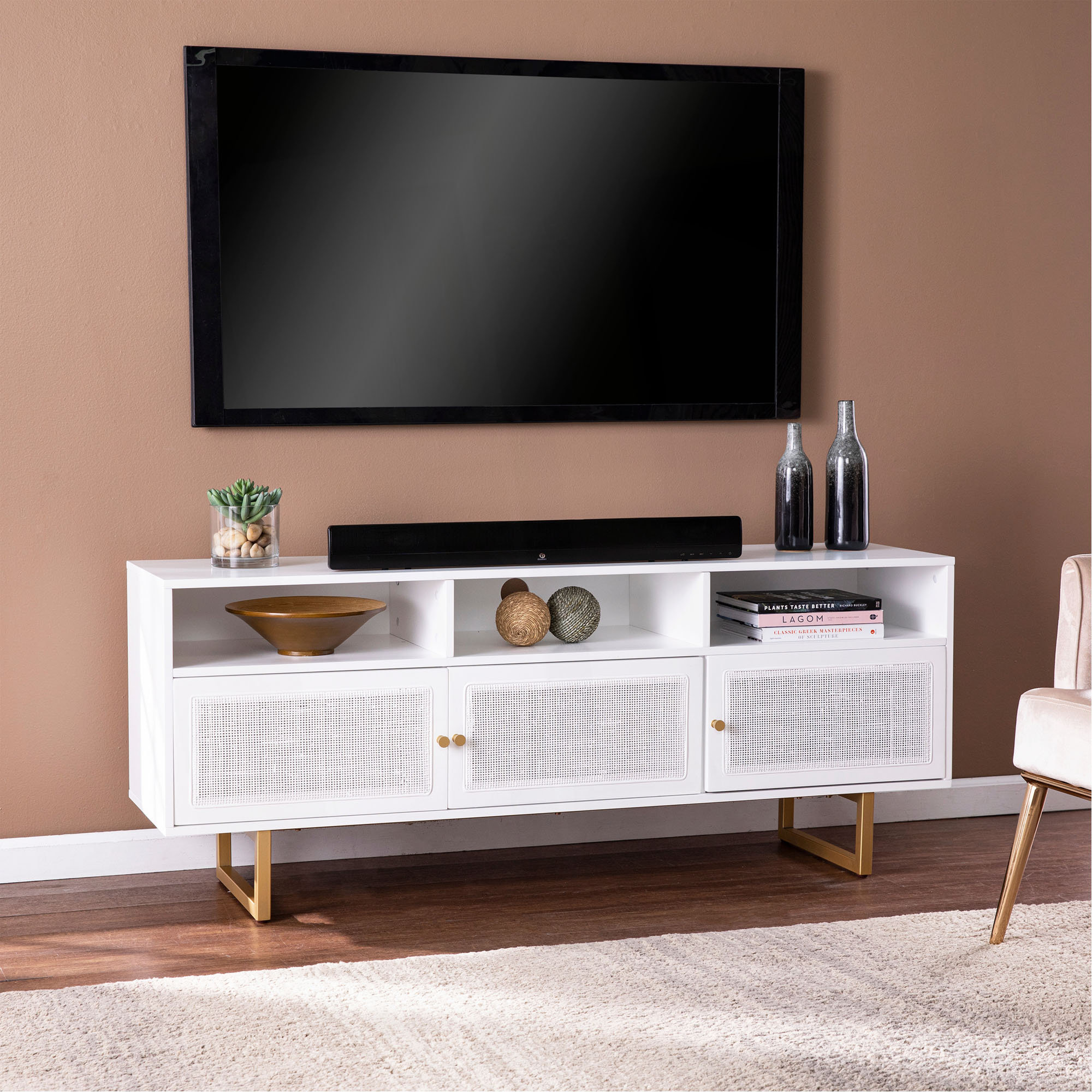 Ebern Designs Mursley Media Cabinet W/ Storage | Wayfair
