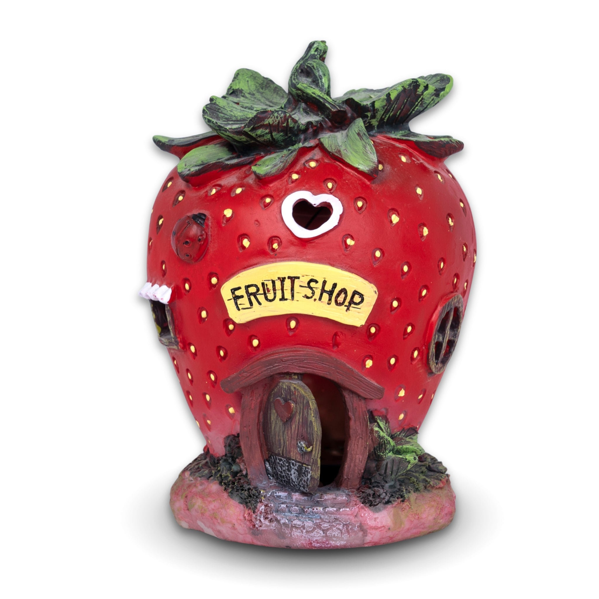 August Grove® Red Polyresin Solar Fairy House - Perfect Garden Gift ...