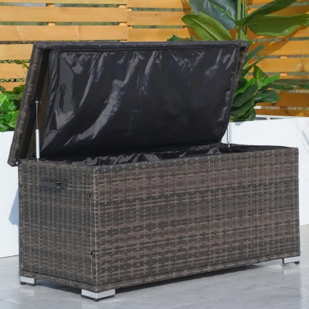 Moda Furnishings Water Resistant Metal Lockable Deck Box | Wayfair