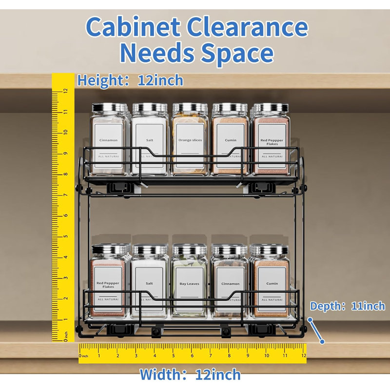 Mint Pantry® 2-Tier Spice Rack Organizer, Pull Out Spice Rack For ...