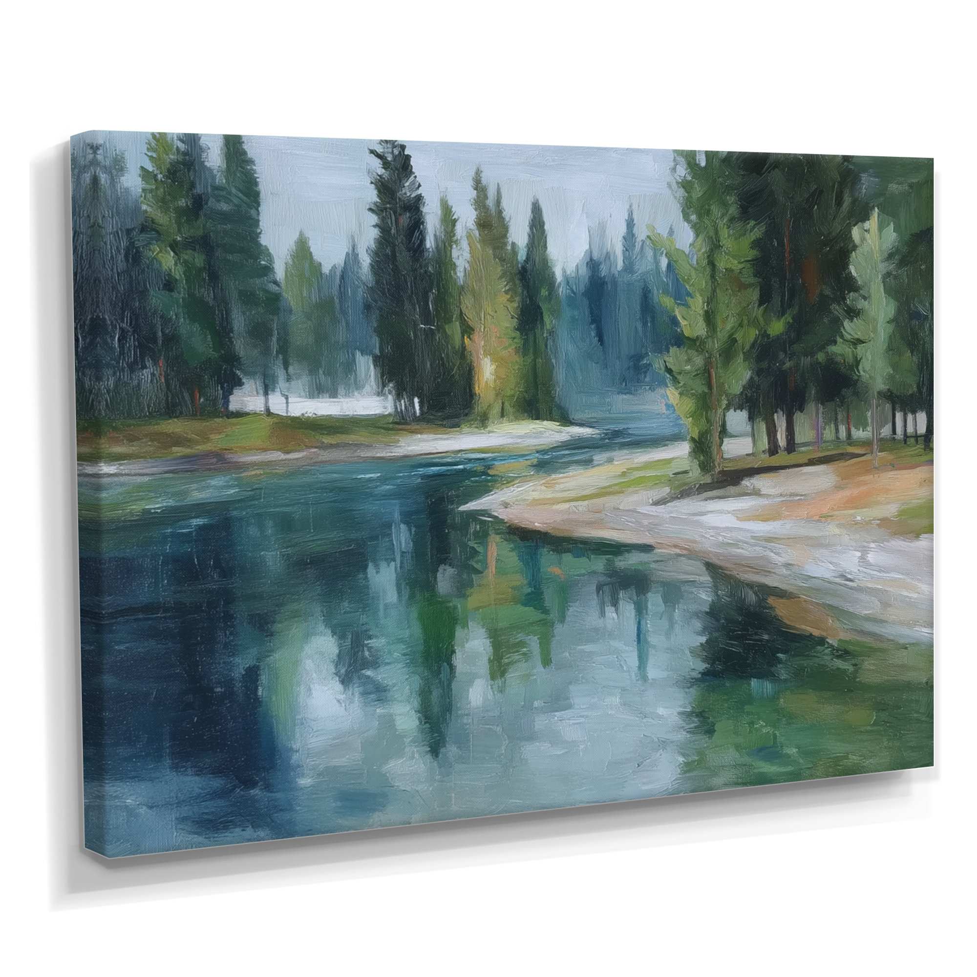 Union Rustic Pine Trees Fraser River Calming Current - River Large Wall ...