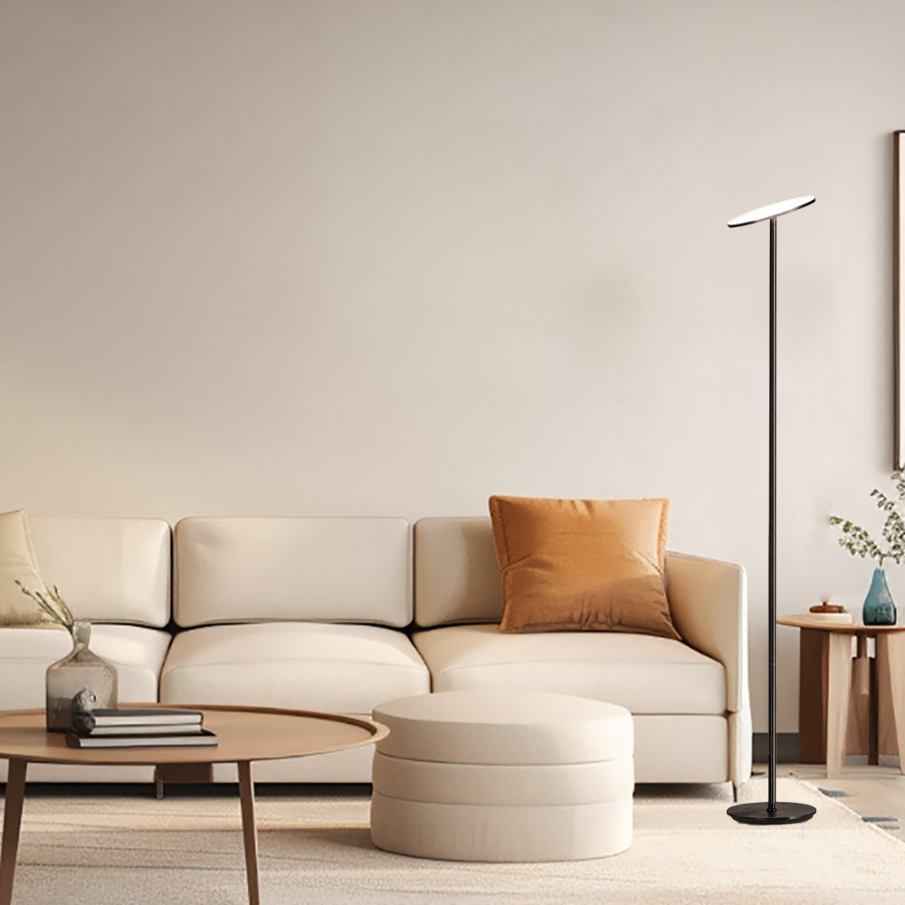 Latitude Run® Super Bright LED Floor Lamp, Dimmable Torchiere Corner ...