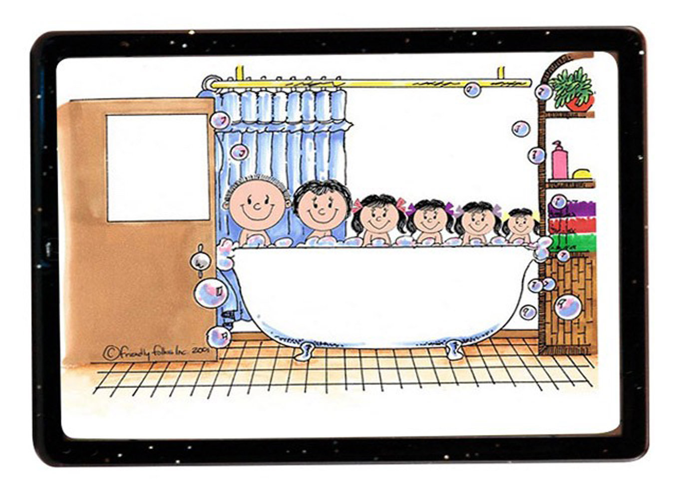 Printed Perfection Personalized Tub Time, Four Girls Acrylic Magnet ...